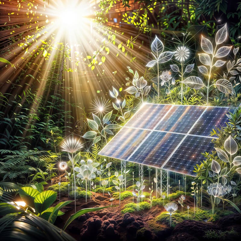 Forest Solar Power: Eco-Friendly Panel Bathed in Sunlight & Greenery ...