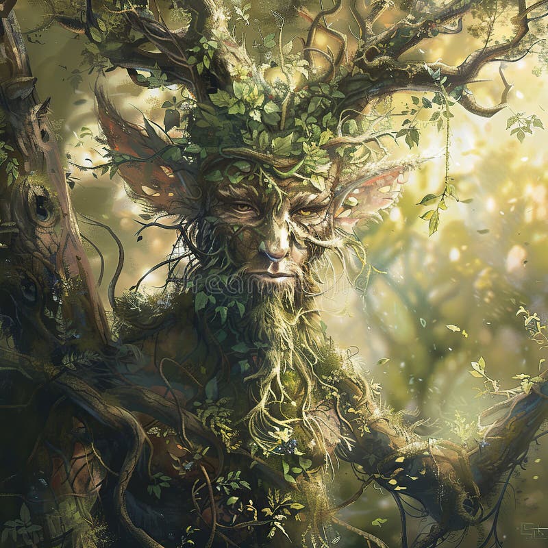 Forest Spirit Guardian of Nature Stock Illustration - Illustration of ...