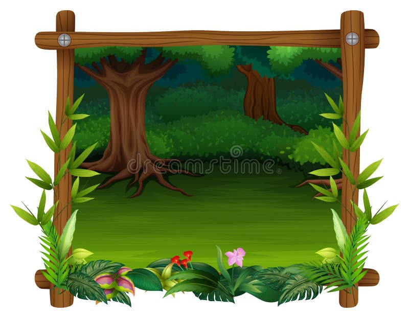 Nature forest frame stock vector. Illustration of frame - 20297766