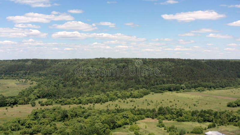 Forest-steppe in Russia. Dramatic Clouds in the Sky Over the Steppe and ...