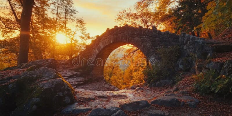 Forest Stone Bridge stock image. Image of woodlands - 378010889