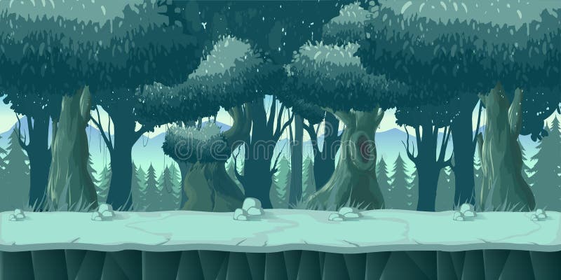 Forest and Stones 2d Game Landscape for Games Mobile Applications and ...