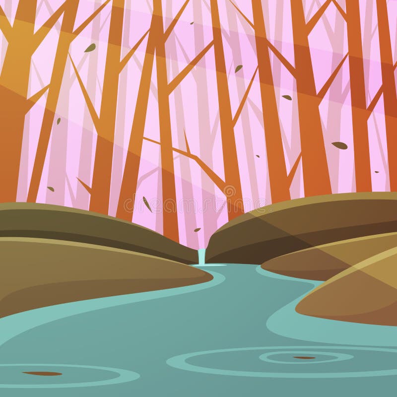 Forest Stream stock illustration. Illustration of river - 22526726