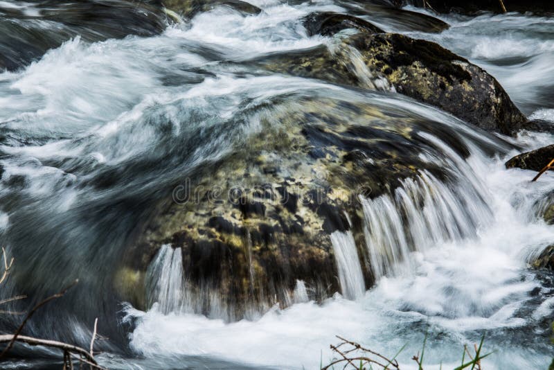 Forest Stream Running Over Mossy Rocks Stock Image - Image of cascade ...