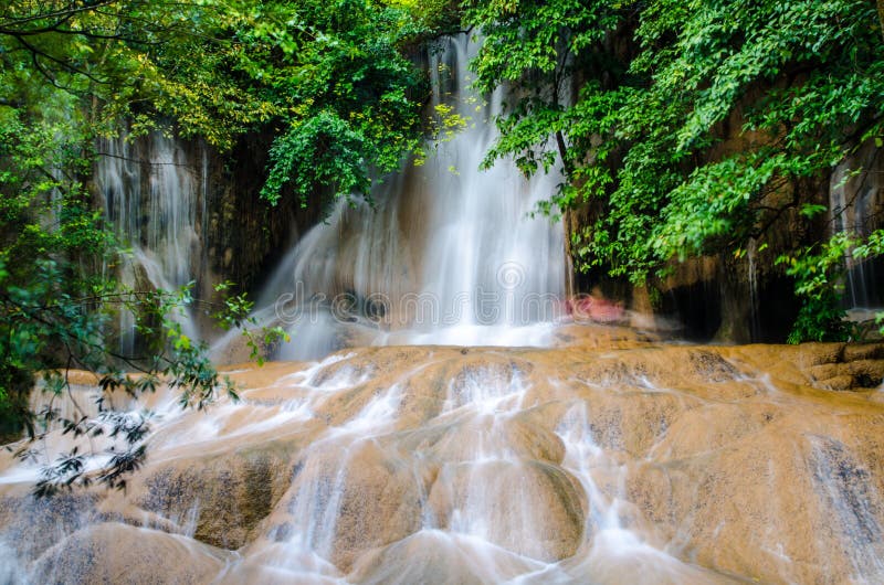 Forest Stream and Waterfall Stock Image - Image of rocky, pristine ...