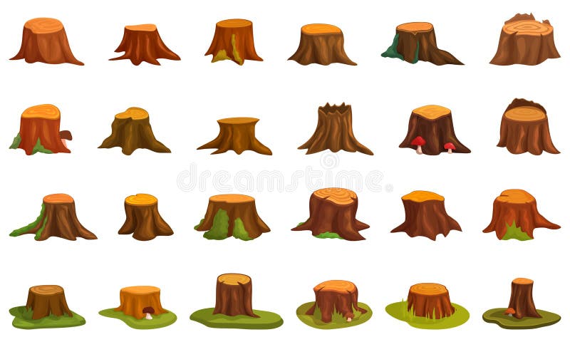 Forest Stump Icons Set Cartoon Vector. Tree Cutting Stock Vector ... Forest Stump Icons Set Cartoon Vector. Tree Cutting Stock Vector ...