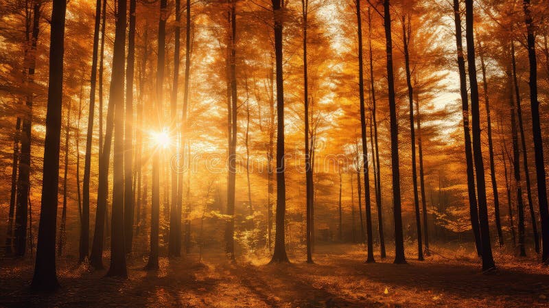 Forest sun gradient stock image. Image of peaceful, oranges - 313776535
