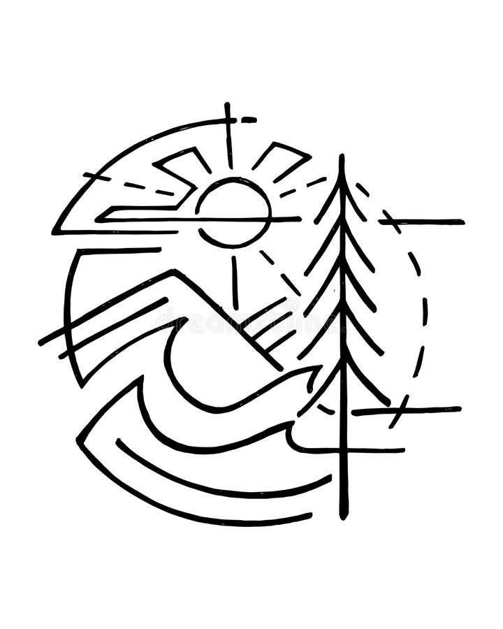 Forest Symbol Hand Drawn Vector Illustration or Drawing Stock Vector ...