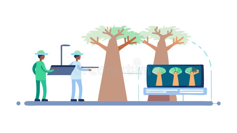 Forest Tech: Humans and Devices in Nature, Vector Design Generative AI ...