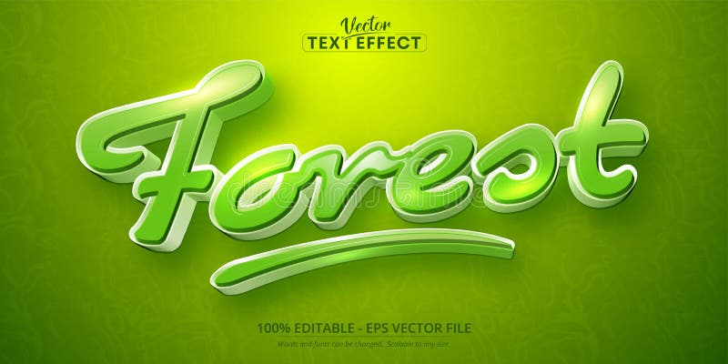 Forest Text, Cartoon Style Editable Text Effect Stock Vector ...