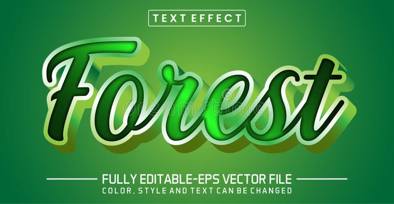 Forest Text Editable Style Effect Stock Vector - Illustration of ...