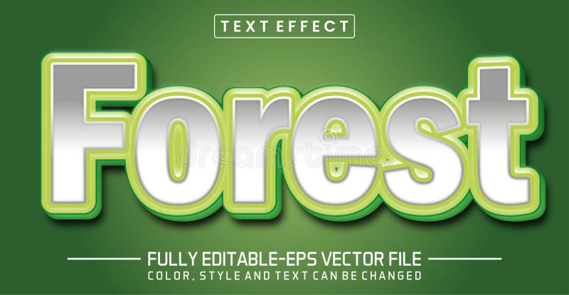 Forest Text Editable Text Effect with Green Outline Text Style Theme Stock Vector - Illustration ...