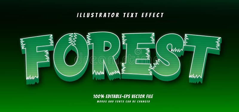Forest Text Effect Design Vector Stock Vector - Illustration of design ...
