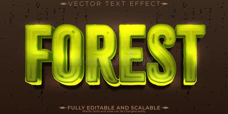 Forest Text Effect, Editable Movie and Epic Text Style Stock Vector ...