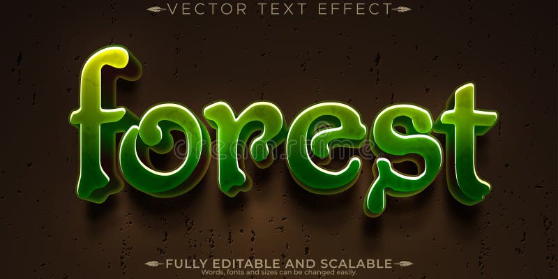 Forest Text Effect, Editable Woods and Nature Customizable Font Style ...