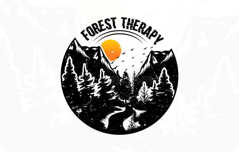 Forest Therapy-nature is My Therapy T Shirt Design Stock Vector ...