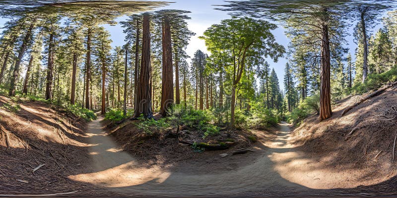 Forest Trail Sunlit Path Nature Photo Stock Illustration - Illustration ...