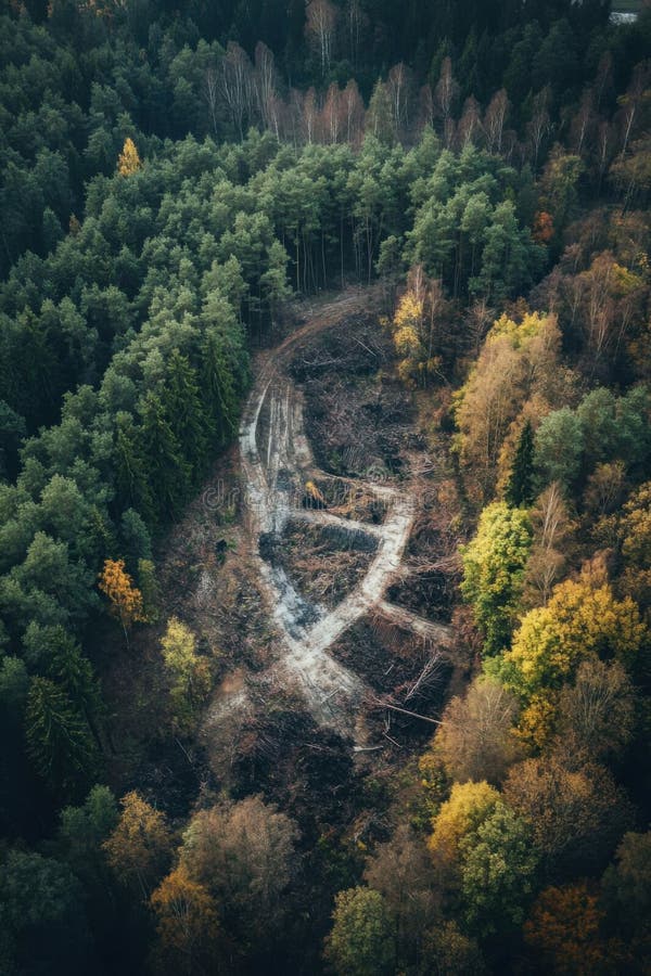 Forest Transformed As Trees Fall for Development Project Highlighting ...