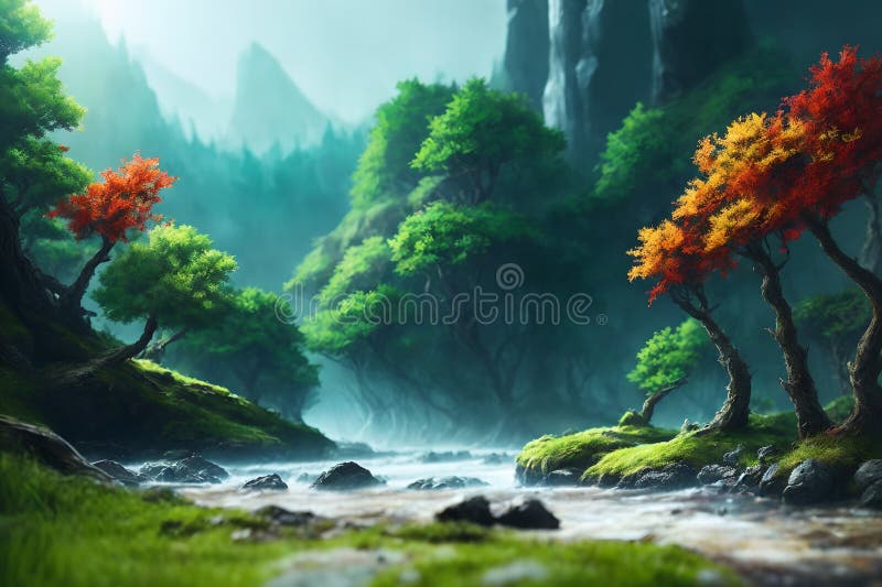 Forest, tree elements stock illustration. Illustration of jungle ...