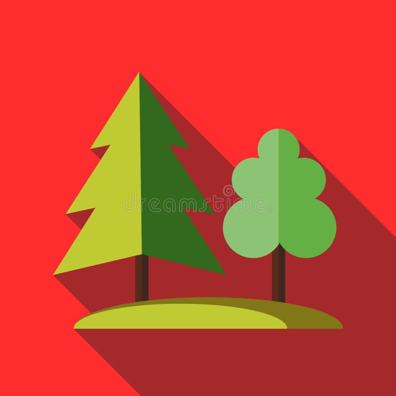 Forest Tree Icon in Flat Style Stock Vector - Illustration of pine ...