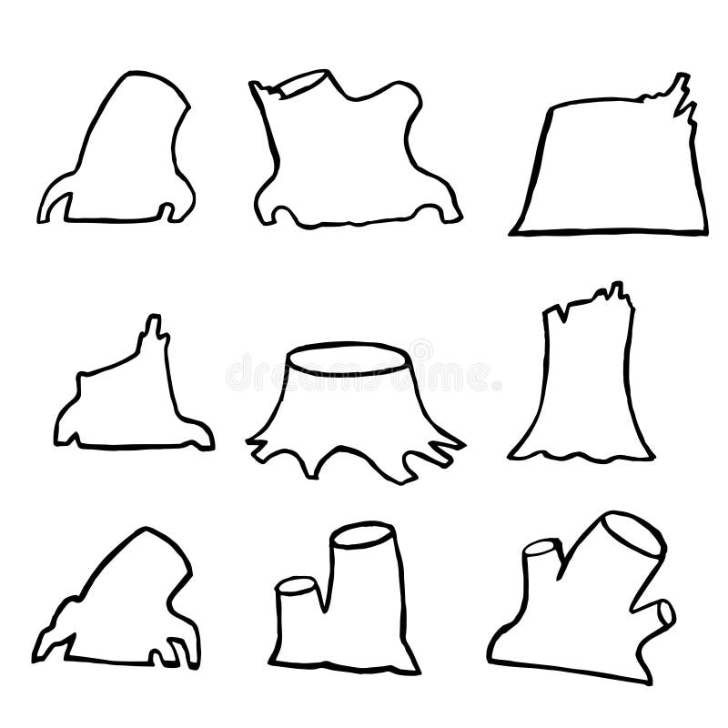 Forest Tree Stumps of Different Shapes. Stock Vector - Illustration of ...
