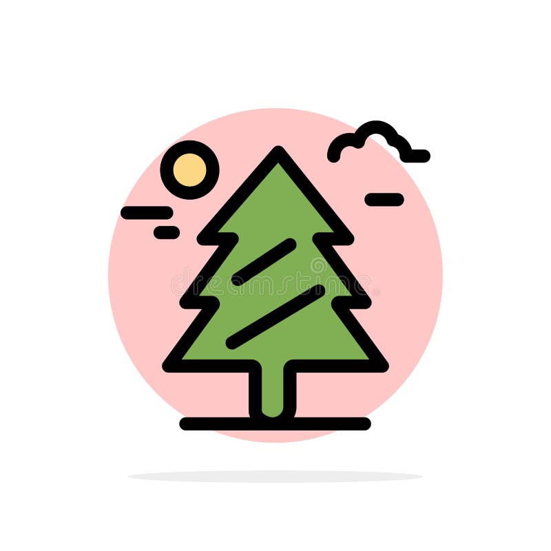 Forest, Tree, Weald, Canada Abstract Circle Background Flat Color Icon ...