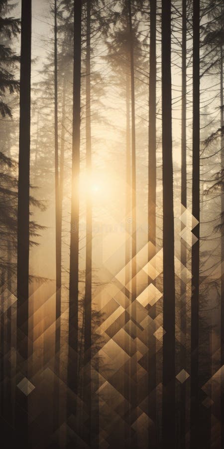Captivating Sunrise in the Forest: an Abstract Geometric Transformation ...