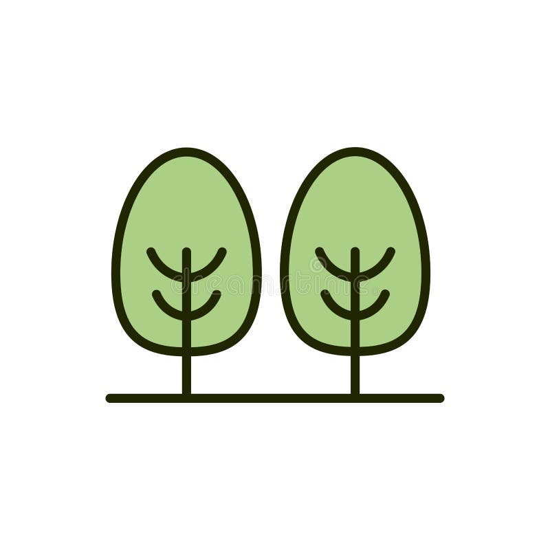 Forest Trees Environment Ecology Line and Fill Stock Vector ...