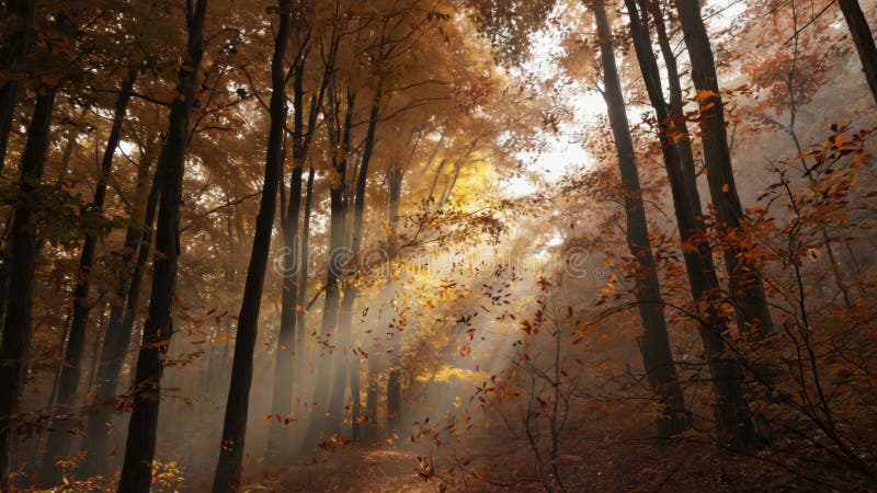 A Forest with Trees in the Foreground and Background Stock Footage ...