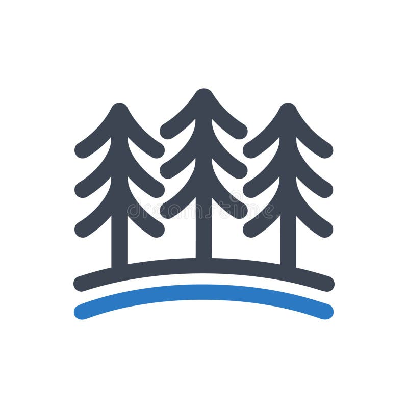 Forest with Trees Icon stock vector. Illustration of icon - 361702068