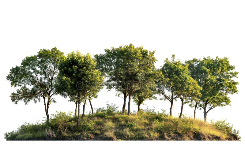 Forest of Trees Isolated on White Background, Cutout, File with ...