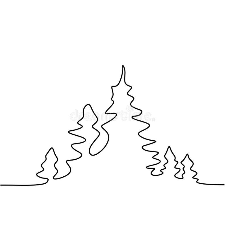 Single Pine Tree Drawing Stock Illustrations – 1,631 Single Pine Tree ...
