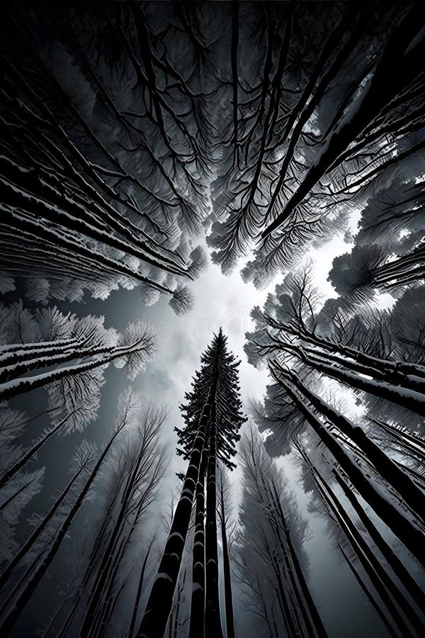 Forest Trees Seen from Below. Stock Illustration - Illustration of ...