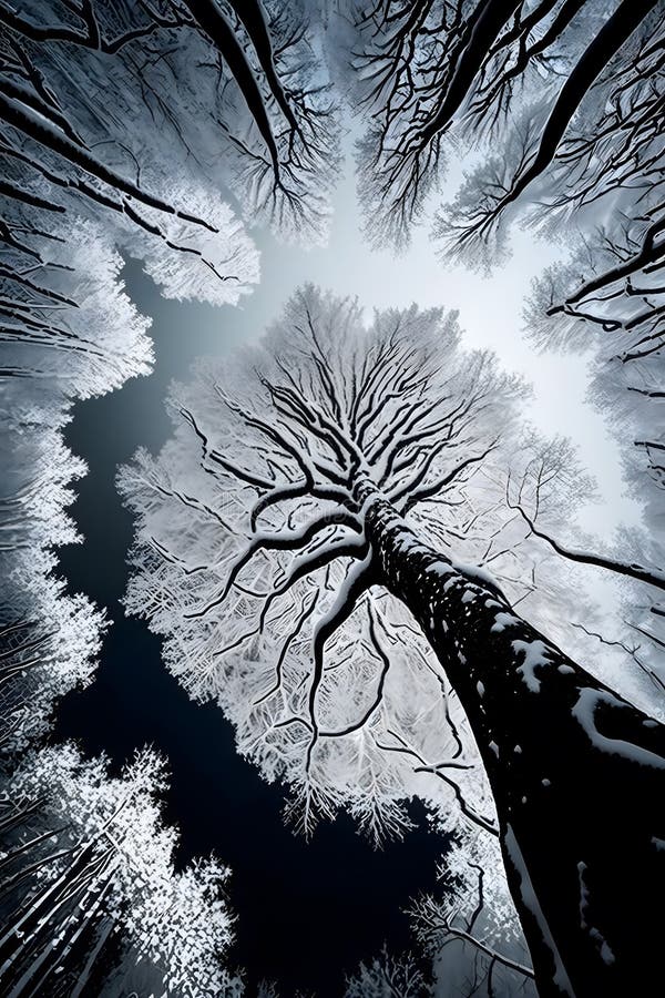 Forest Trees Seen from Below. Stock Illustration - Illustration of ...