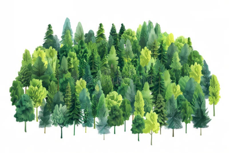 A Forest of Trees with Varying Shades of Green, Creating a Sense of ...