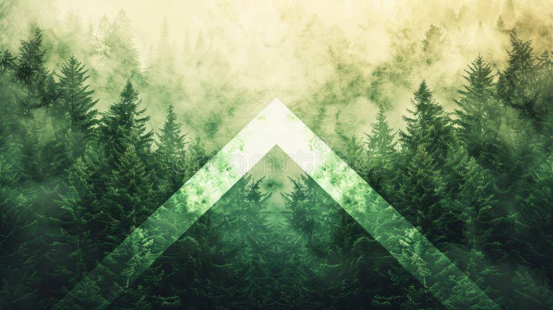 A Forest with Trees and a White Arrow Stock Photo - Image of landscape ...