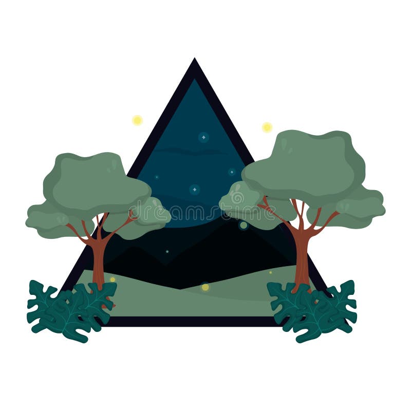 Triangle Forest Edge Made Of Watercolor Blue Coniferous Trees Spruce ...