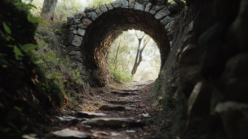 Forest Tunnel stock image. Image of peaceful, environment - 378993475