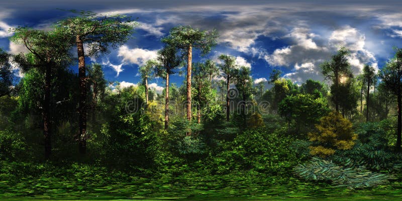 Forest Under the Sky with Clouds, HDRI, Environment Map Stock ...