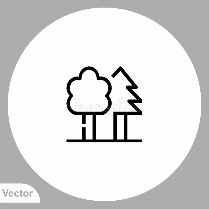 Forest Vector Icon Sign Symbol Stock Vector - Illustration of garden ...