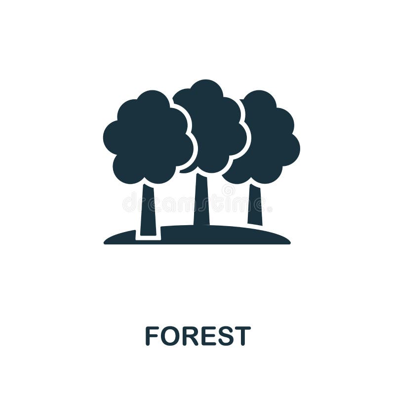 Forest Icon. Monochrome Style Design from Icon Collection. UI. Pixel ...