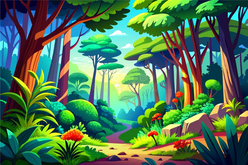 Forest Vector Illustration Cartoon Cute Clipart Stock Vector ...