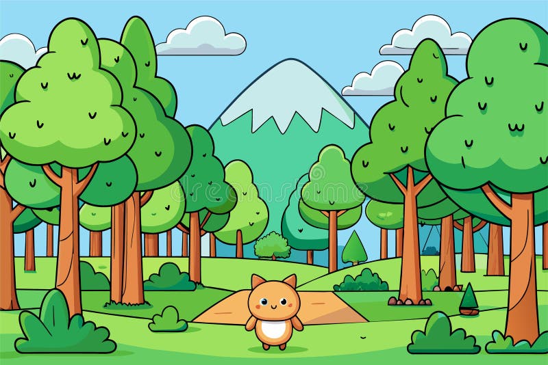 Forest Vector Illustration Cartoon Cute Clipart Stock Vector ...