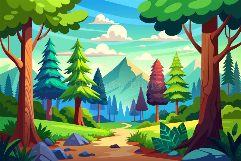 Forest Vector Illustration Cartoon Cute Clipart Stock Vector ...