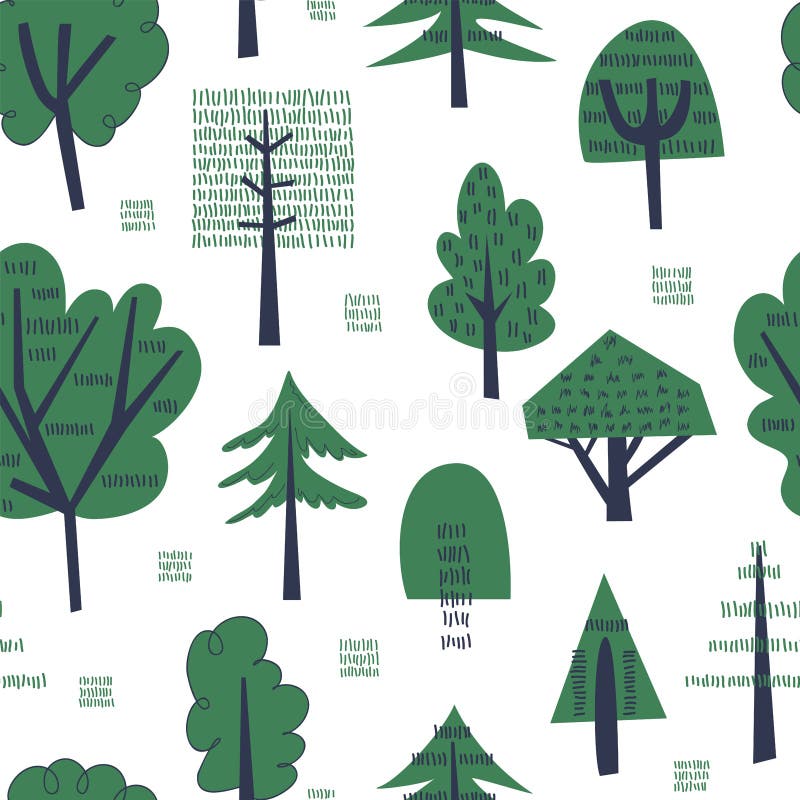 Forest vector pattern stock vector. Illustration of drawing - 237479206