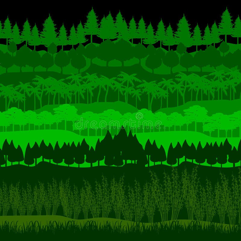 Forest vector set stock vector. Illustration of grass - 91492192