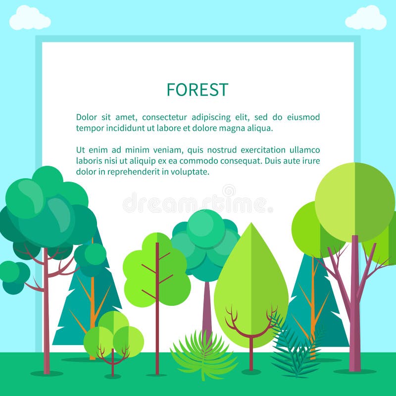 Forest Vector Web Banner with Trees and Bushes Stock Vector ...