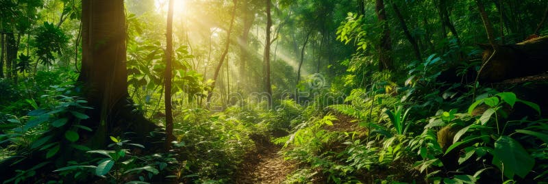 Forest with Vibrant Trees and Diverse Flora, Emphasizing the Importance ...