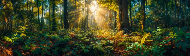 Forest with Vibrant Trees and Diverse Flora, Emphasizing the Importance ...