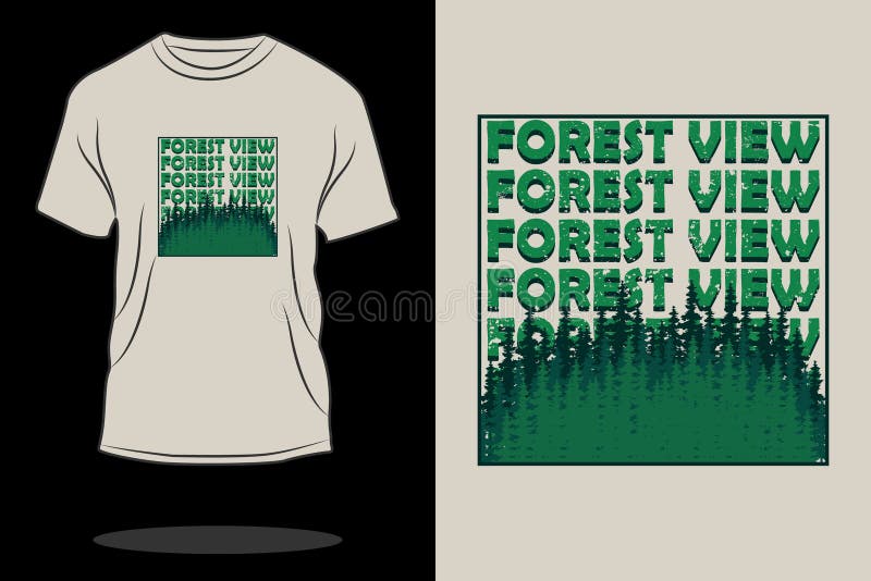 Forest View Retro Vintage T Shirt Design Typography Stock Vector ...